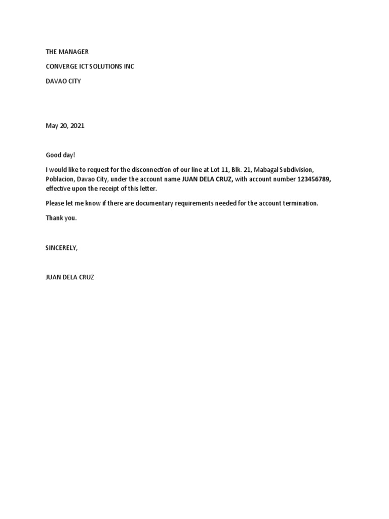 Converge Letter Request | PDF