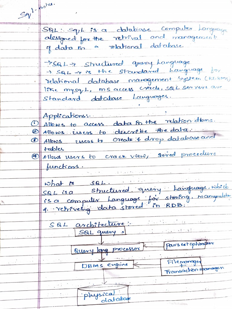 SQL Notes | PDF | Data Management | Software