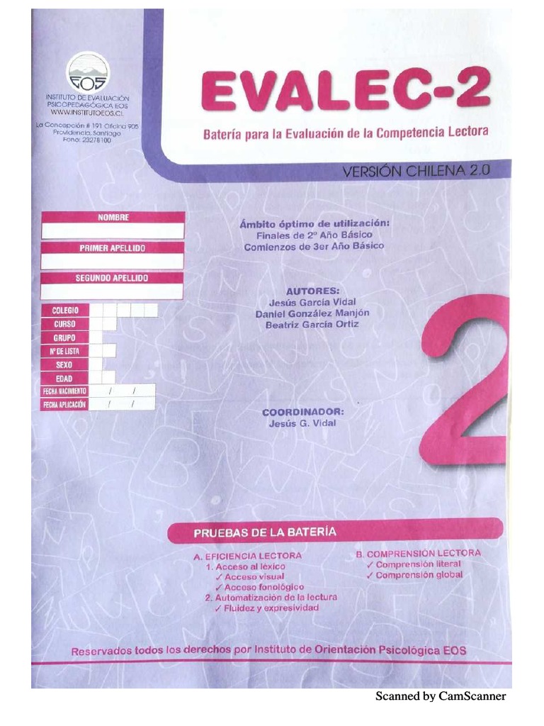 Evalec 2 - Cuadernillo - Versión 2.0 | PDF