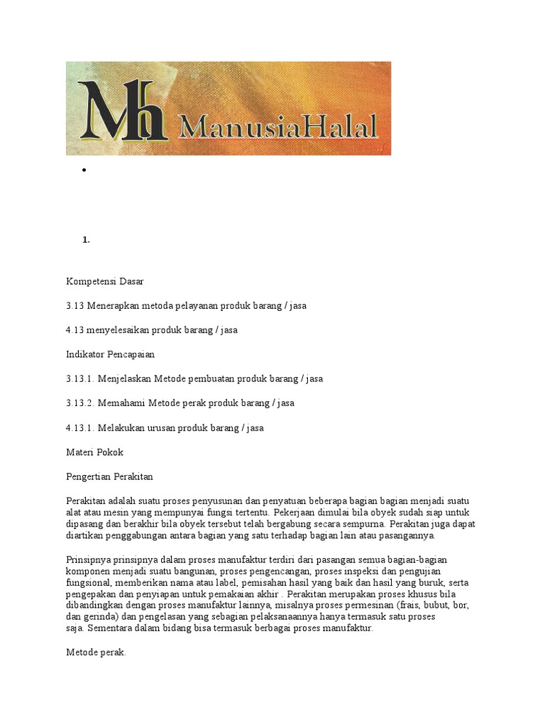 KD 3.13 PKK Minggu Ke 8 | PDF