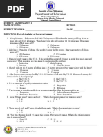 District 4th Quarter 1st Summative Test in Math 8 1 | PDF | Triangle ...