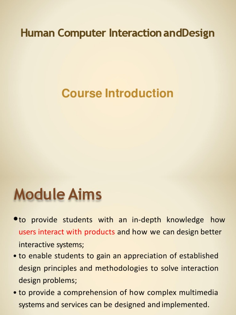Human-Computer Interaction Course Overview | PDF | Usability | Human–Computer Interaction