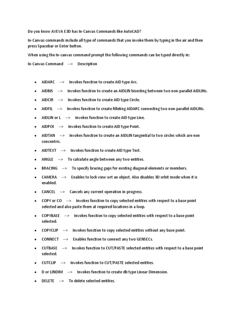 AVEVA E3D Has In-Canvas Commands | PDF | Geometry