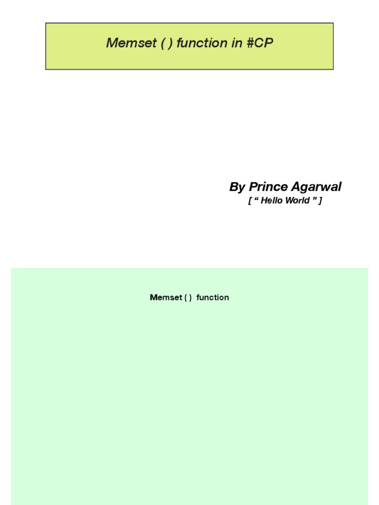 Understanding the Memset Function in C | PDF