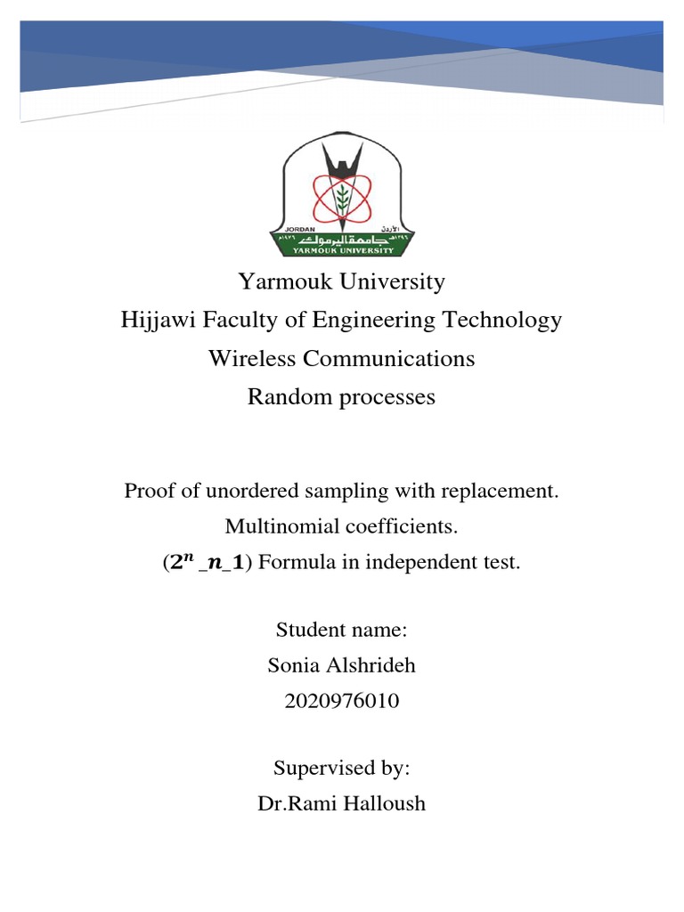 Unordered Sampling With Replacement | PDF | Polynomial | Mathematics