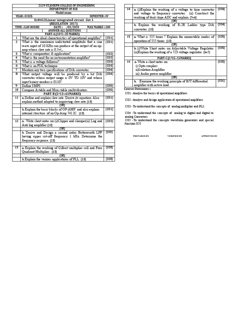 Lic Model Set 1 | PDF | Amplifier | Operational Amplifier