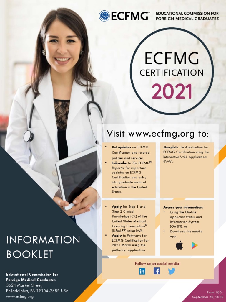 ECFMG Information Booklet and Application Materials | PDF | United ...