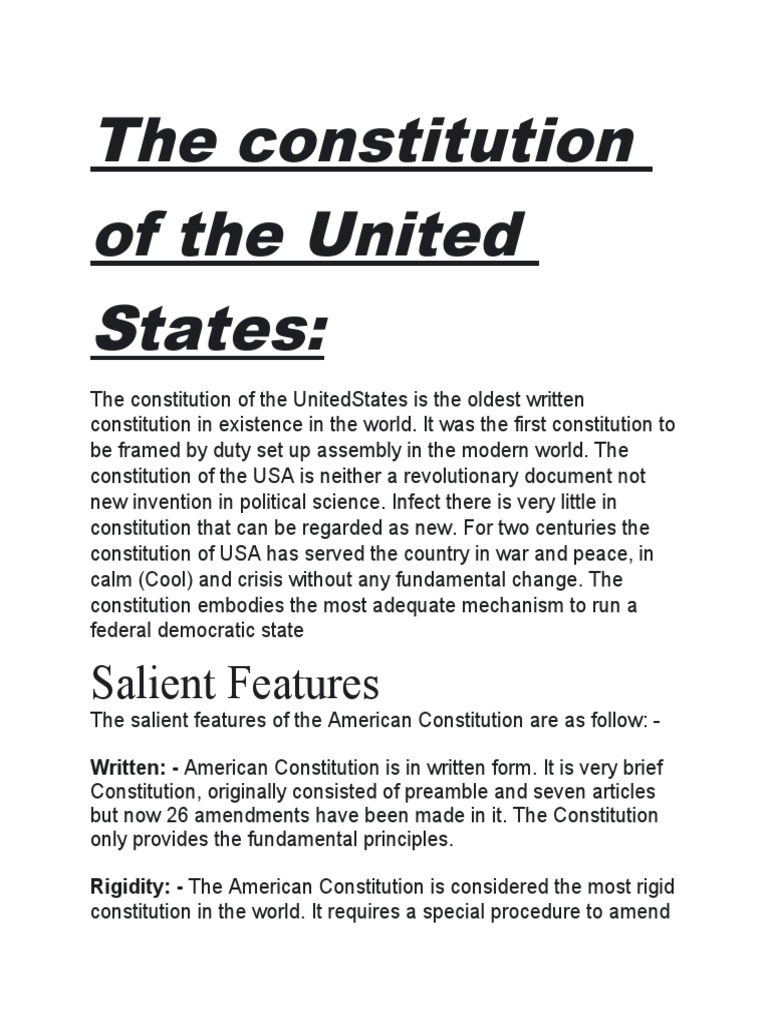 The Constitution of The Usa | PDF | United States Senate | United ...