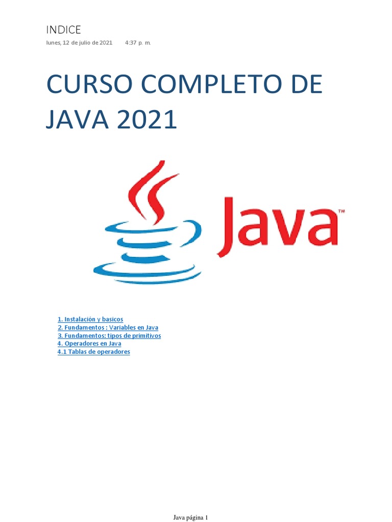 Java Pdf Java Lenguaje De Programación Cadena Informática 
