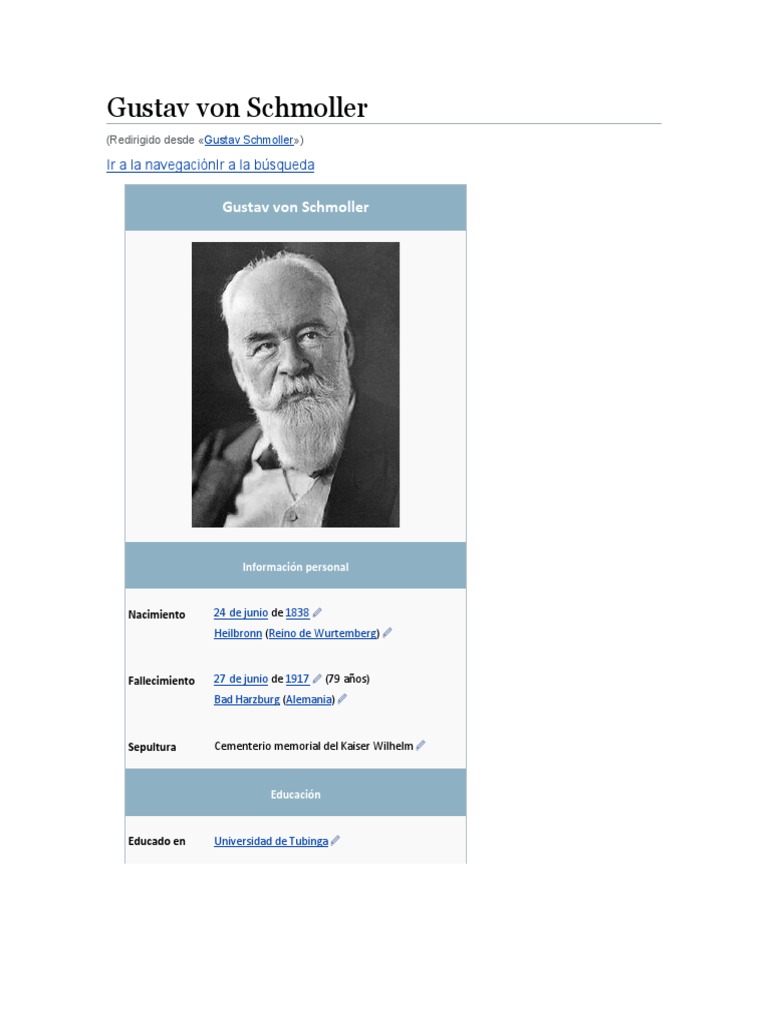 Gustav Von Schmoller | Descargar gratis PDF | Economias | Ciencias ...