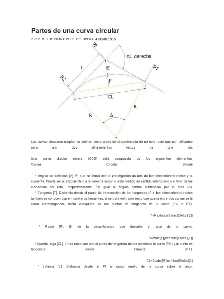 Partes de Una Curva Circular | PDF | Curva | Circulo
