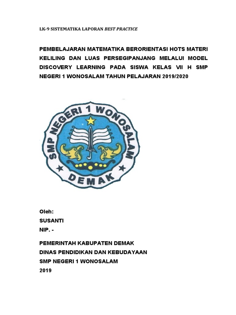 LK.9 Sistematika Laporan Best Practice Susanti | PDF | Karier & Perkembangan