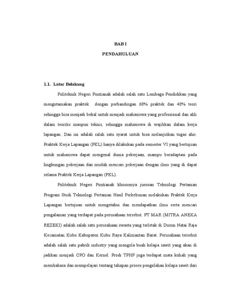 PROSES PENGOLAHAN TBS MENJADI CPO DI PKS PT. MAR | PDF