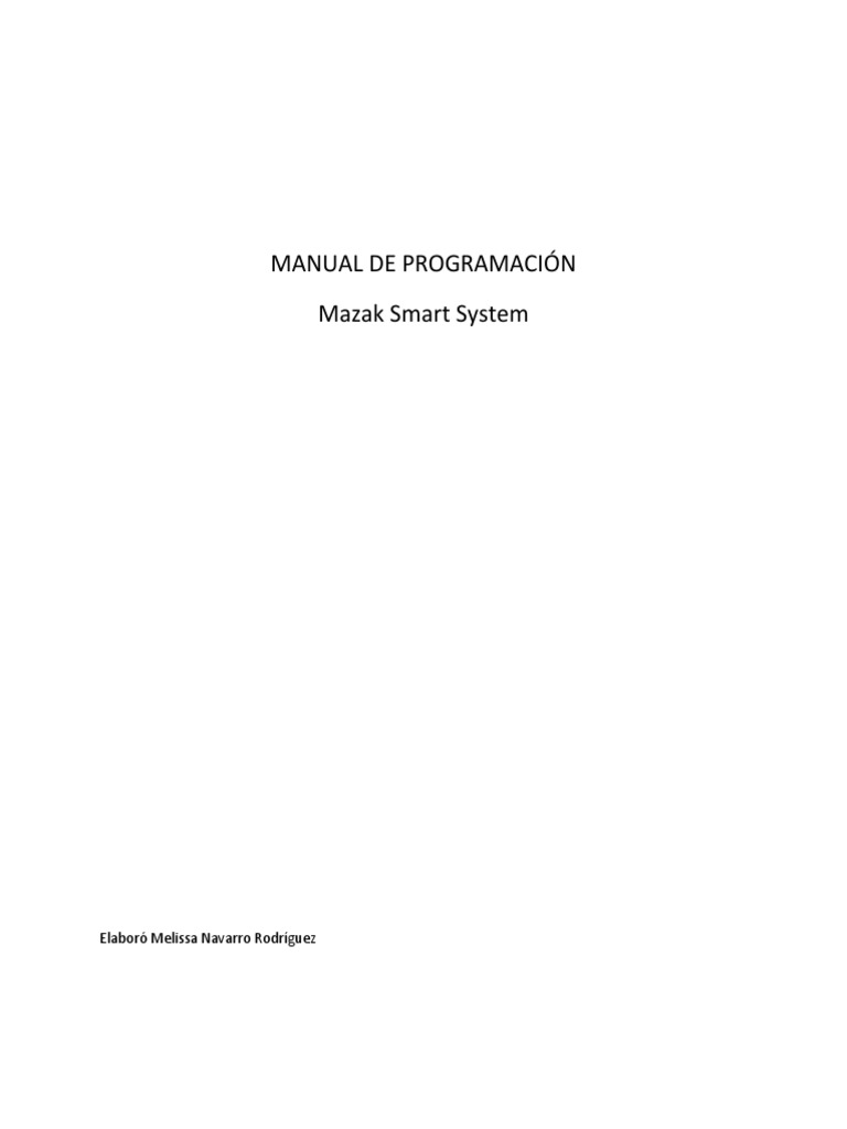 Manual de Uso Mazak Smart System | PDF | Ventana (informática) | Software