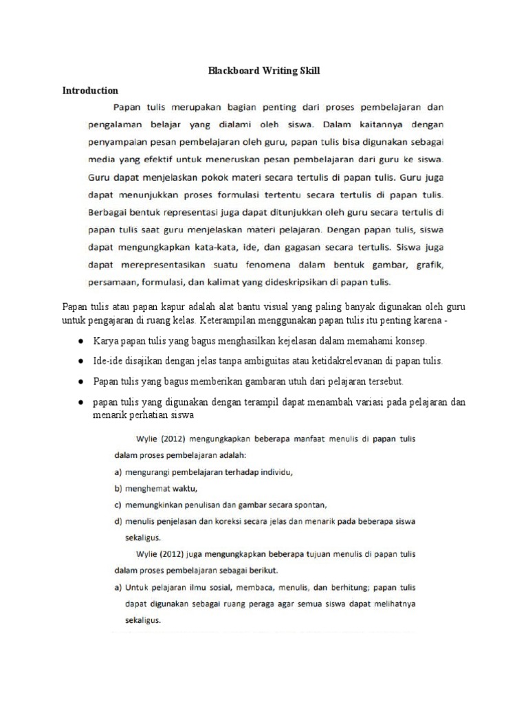 Blackboard Writing Skill | PDF