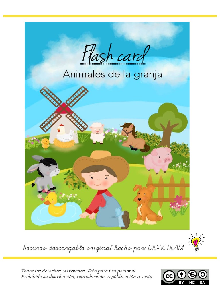 Flashcard Tarjetas Animales de La Granja | PDF