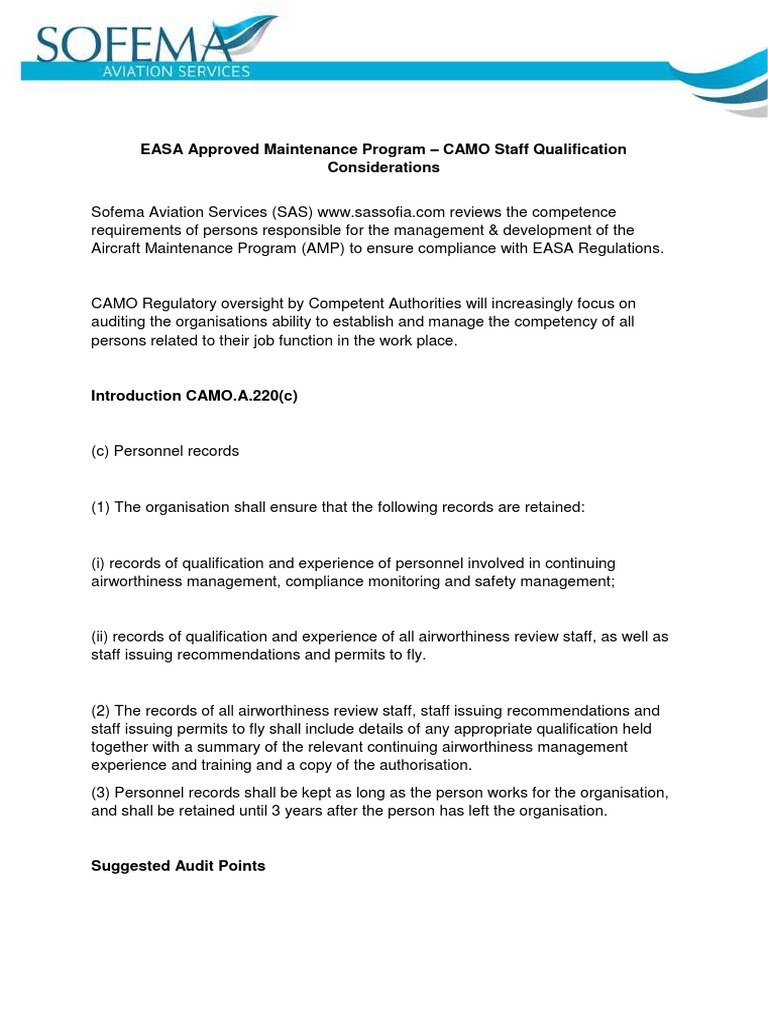 EASA Approved Maintenance EASA Approved Maintenance Program - CAMO ...