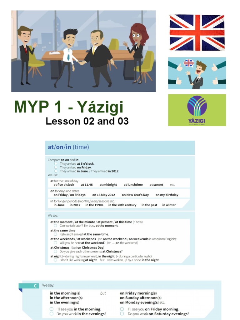 MYP 1 - Lesson 02 and 03 | PDF
