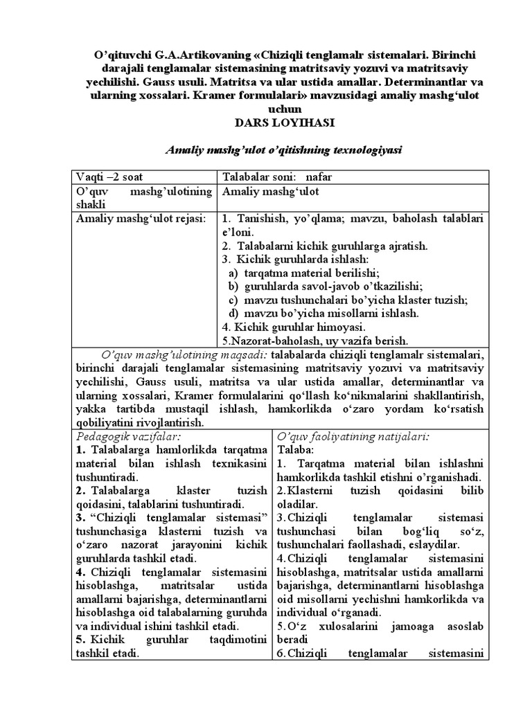 Ochiq Dars Kimyo | PDF