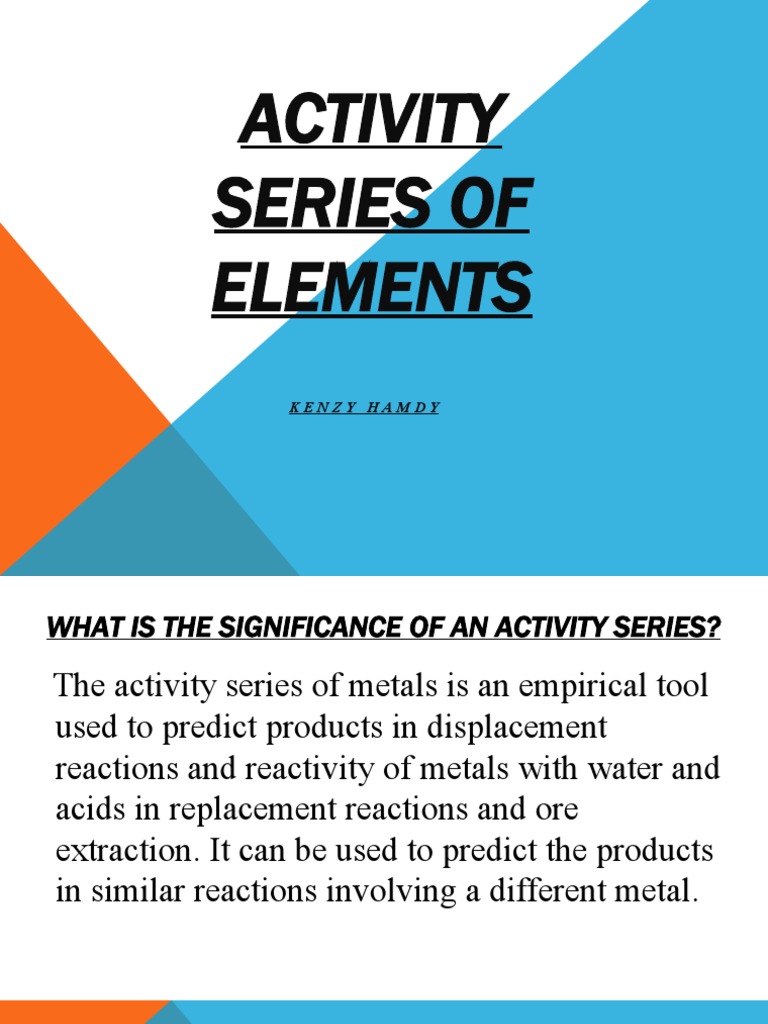 Activity Series of Elements | PDF