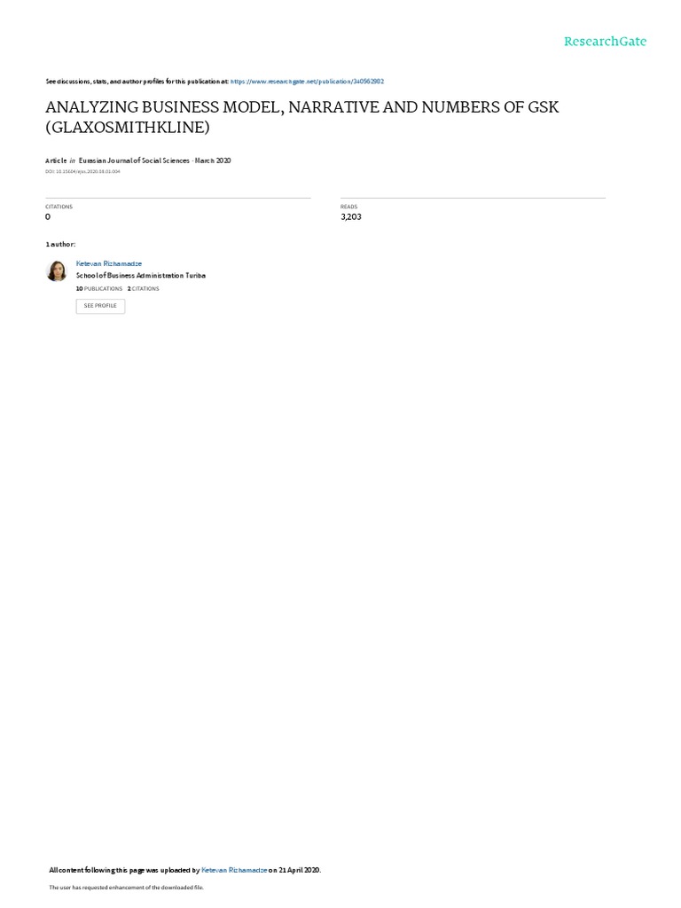 Analyzing Business Model Narrative and Numbers of | PDF ...