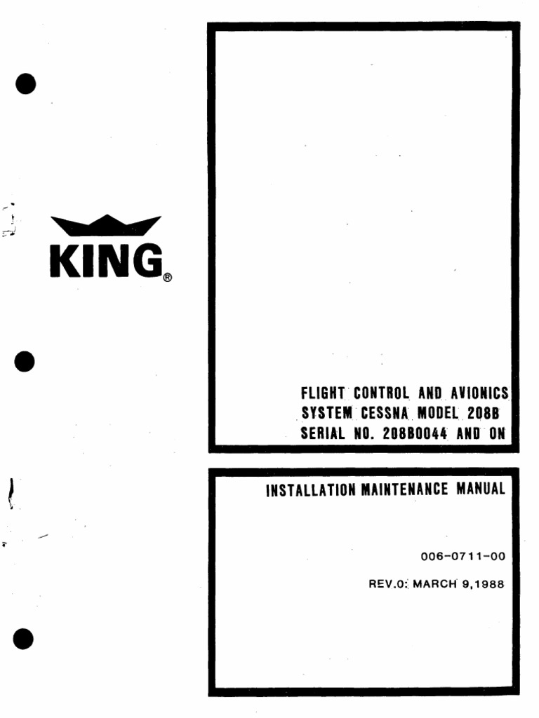 INSTALLATION AND MAINTENANCE MANUAL - Flight Control C208B | PDF