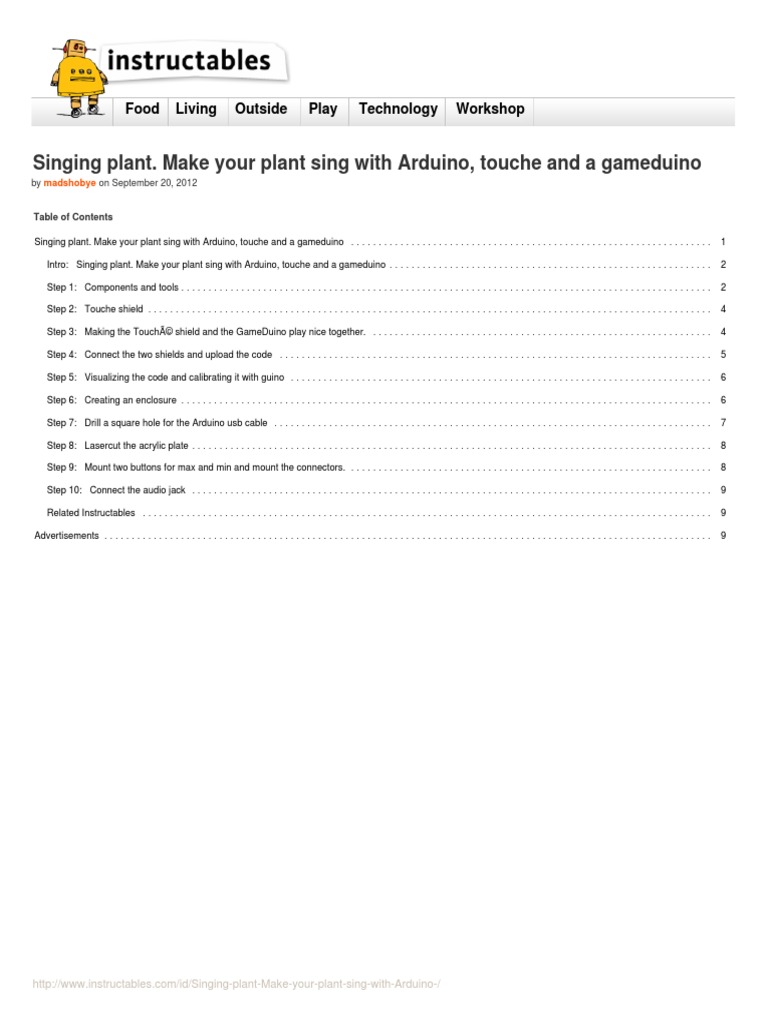 Singing Plant Make Your Plant Sing With Arduino | PDF | Arduino ...