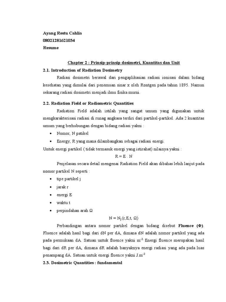 Resume Dosimetri | PDF