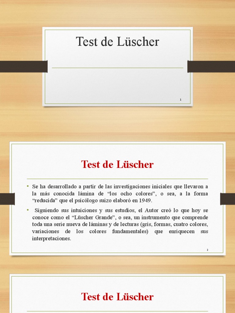 Test de Lüscher: Psicología del Color | PDF | Color | Sicología