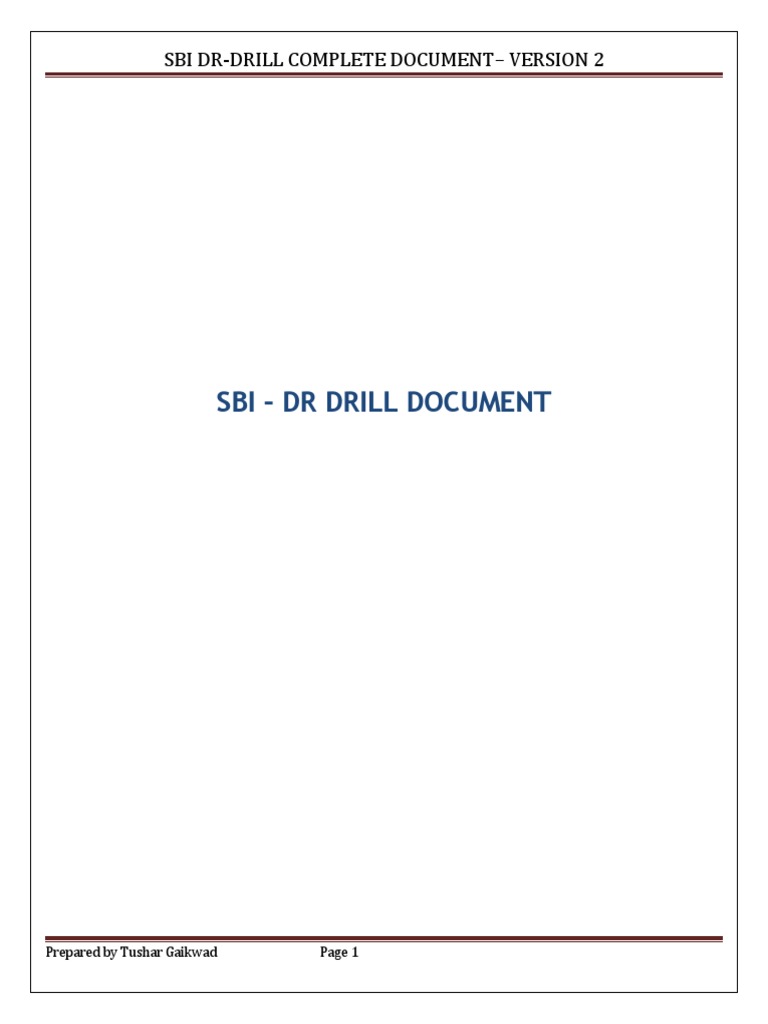 DR Drill Complete Updated | PDF | File System | Transmission Control ...