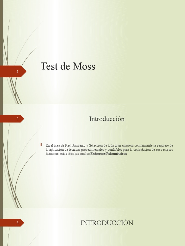 Prueba MOSS: Evaluación de Liderazgo | PDF | Sicología | Comportamiento