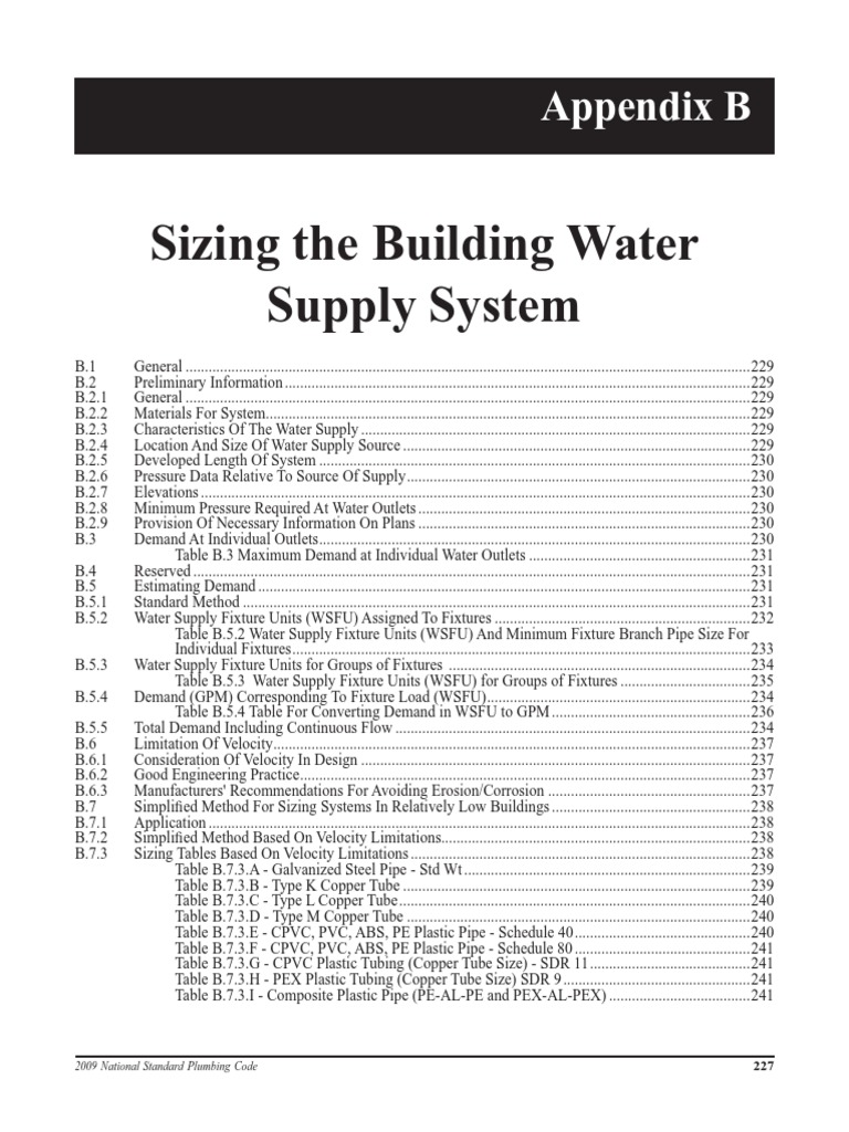 Sizing Guidelines and Methodologies for Domestic Water Supply Systems ...