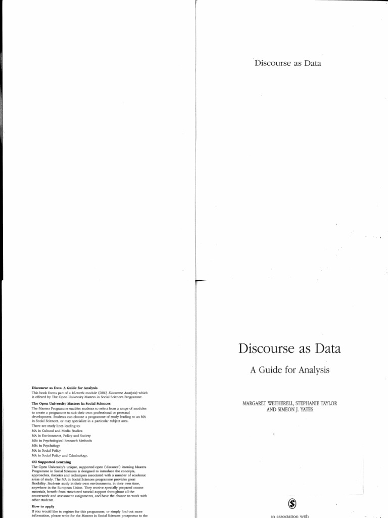 Margaret Wetherell, Stephanie Taylor & Simeon J. Yates (Eds ...