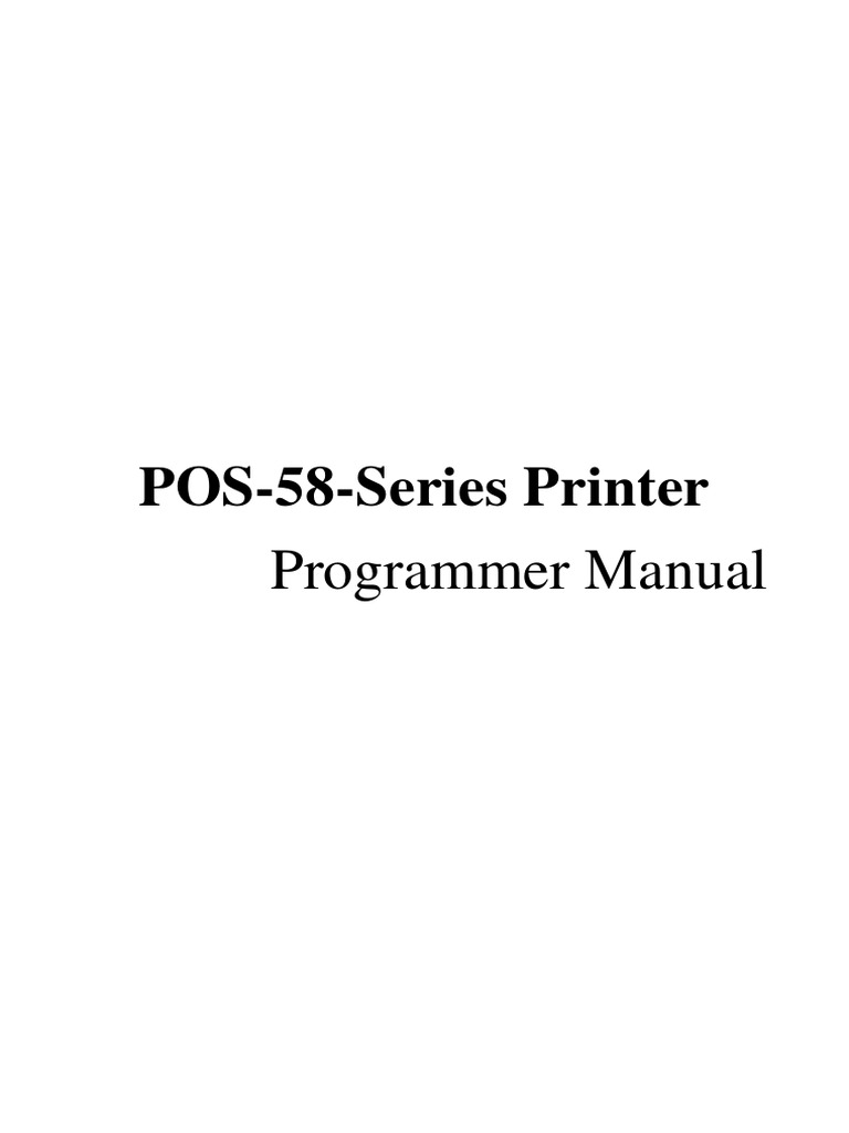 POS-58-Series Programmer Manual | PDF | Ascii | Printer (Computing)