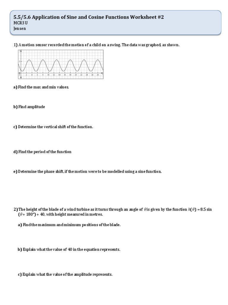 Analysis of Sinusoidal Functions Modelling Real-World Phenomena | PDF ...