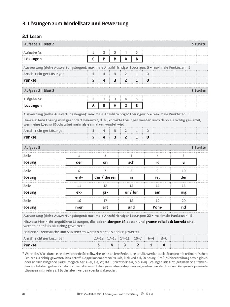 Oesd b2 Modelltest Loesungen | PDF