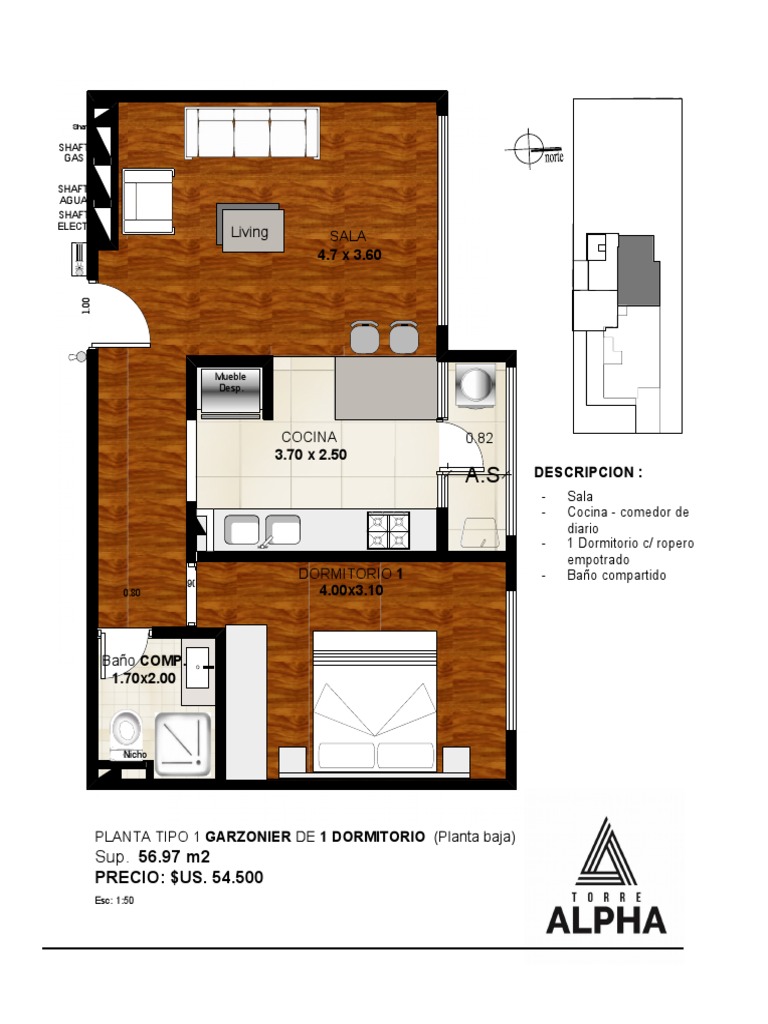 Garzonier 56.97 M2 Tipo I | PDF