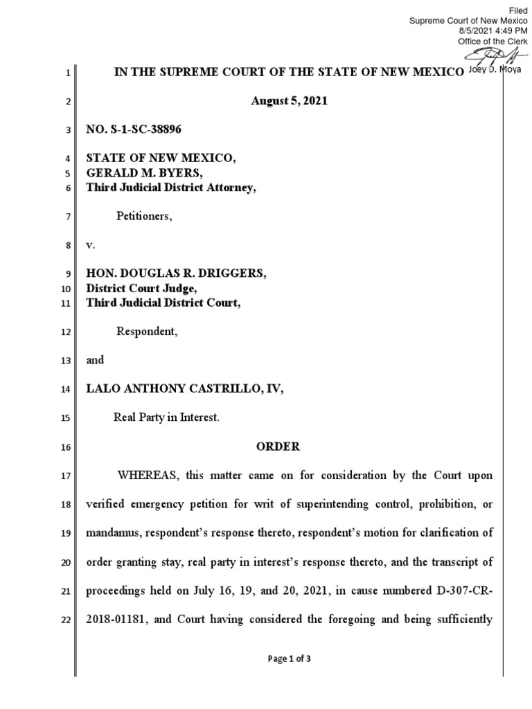 Order Granting Petition and Setting Briefing Schedule and Oral Argument ...