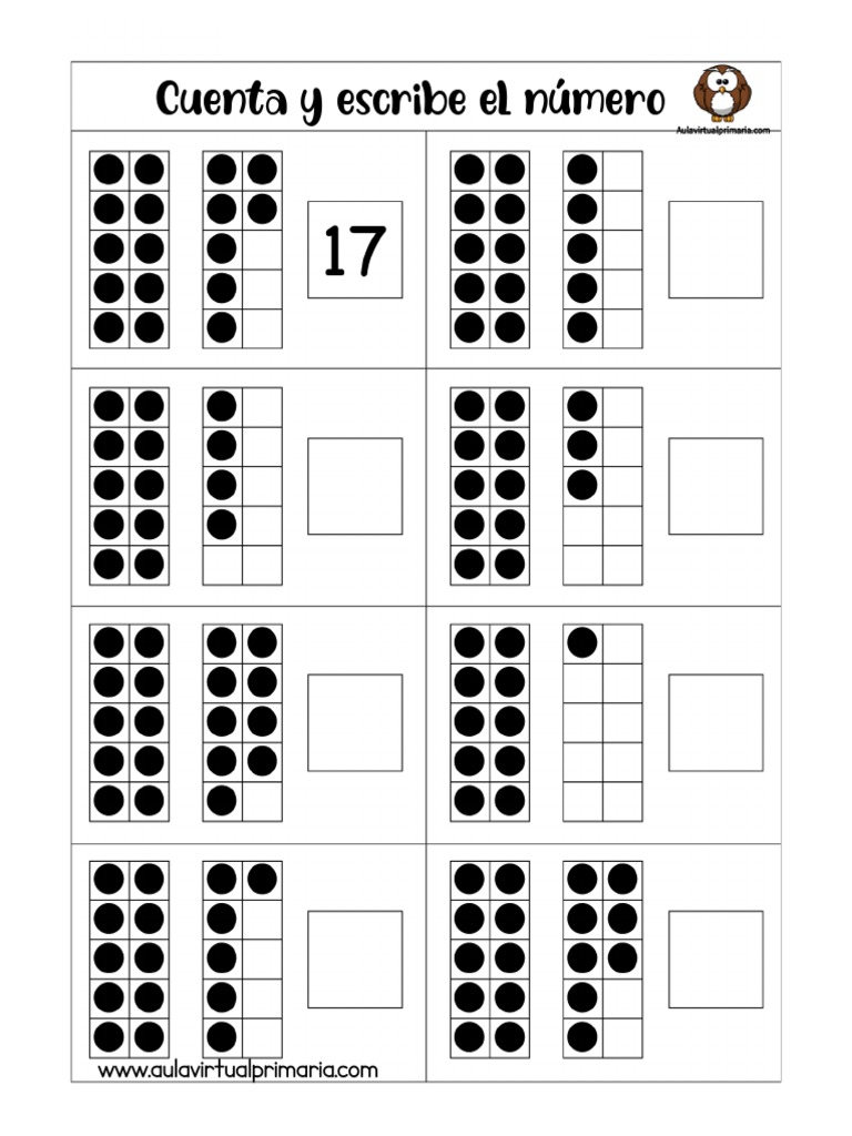 Cuenta y Escribe La Cantidad 1 | PDF