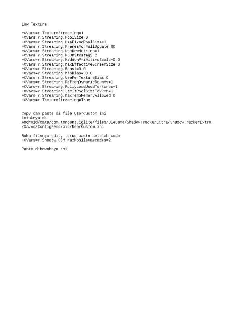 Code Penambahan Low Texture | PDF
