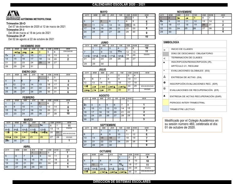 UAM Calendario 2020-2021 | PDF | Pandemia