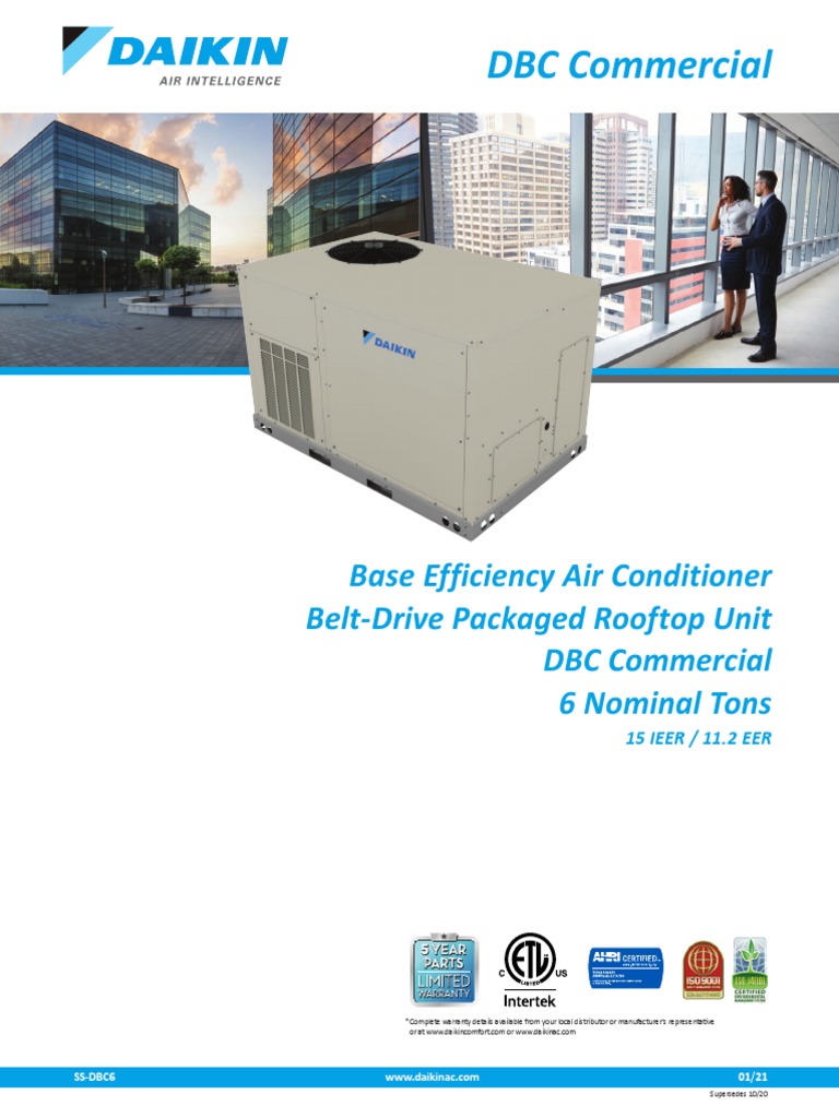 DBC Commercial: Base Efficiency Air Conditioner Belt-Drive Packaged ...