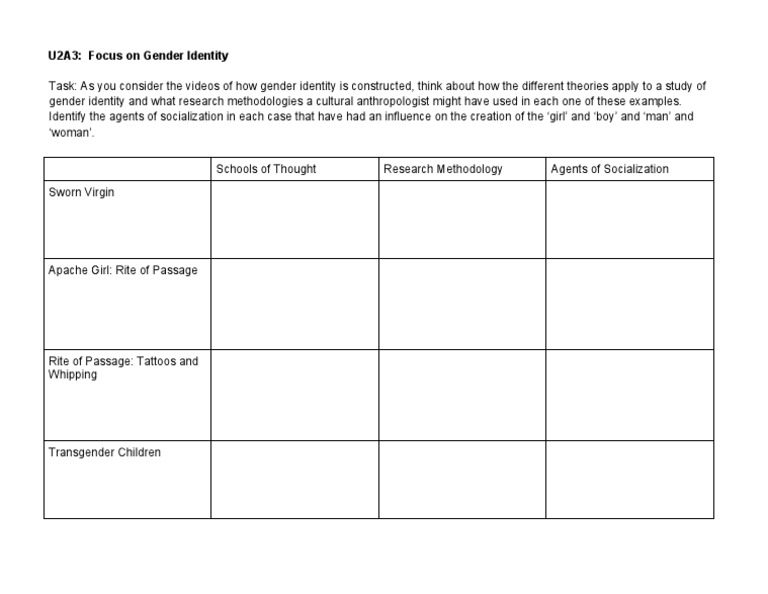 Focus On Gender Identity | PDF