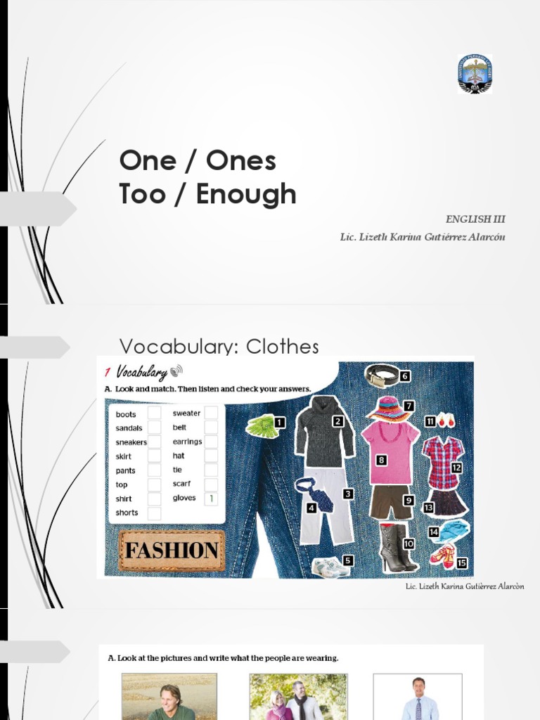 English III: One, Ones, Too, Enough | PDF