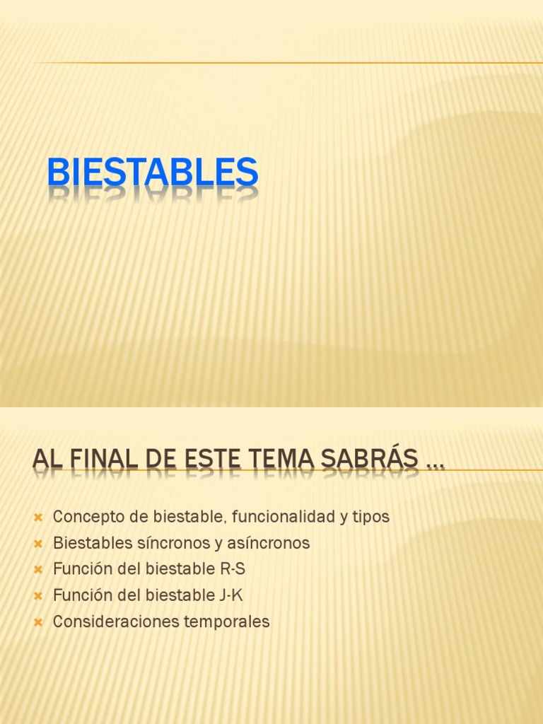 Introducción a los Biestables | PDF | Electrónica | Ingeniería Electrónica
