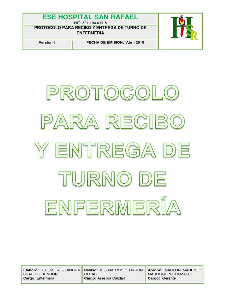 21.protocolo de Recibo y Entrega de Turno de Enfermeria | PDF ...