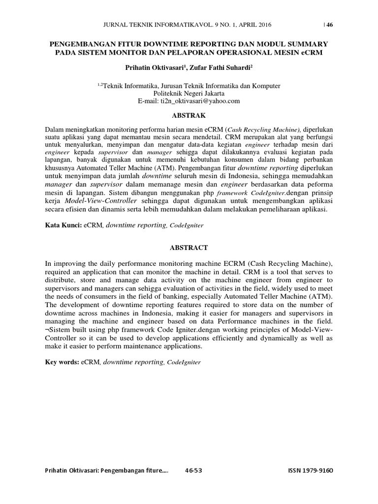 Pengembangan Fitur Downtime Reporting Dan Modul Summary Pada Sistem Monitor Dan Pelaporan ...