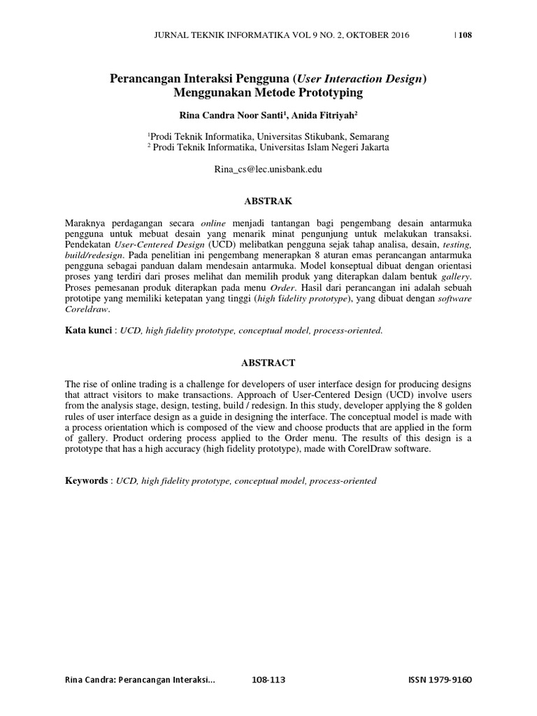 Perancangan Interaksi Pengguna (User Interaction Design) | PDF