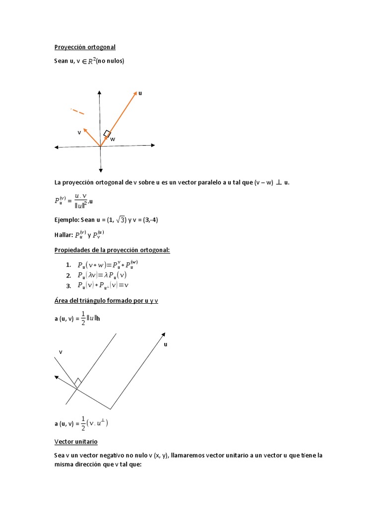 Proyección Ortogonal | PDF | Vector Euclidiano | Álgebra lineal