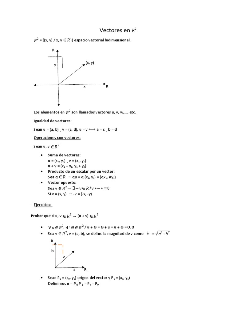 Vectores en R2 | PDF | Espacio vectorial | Vector Euclidiano